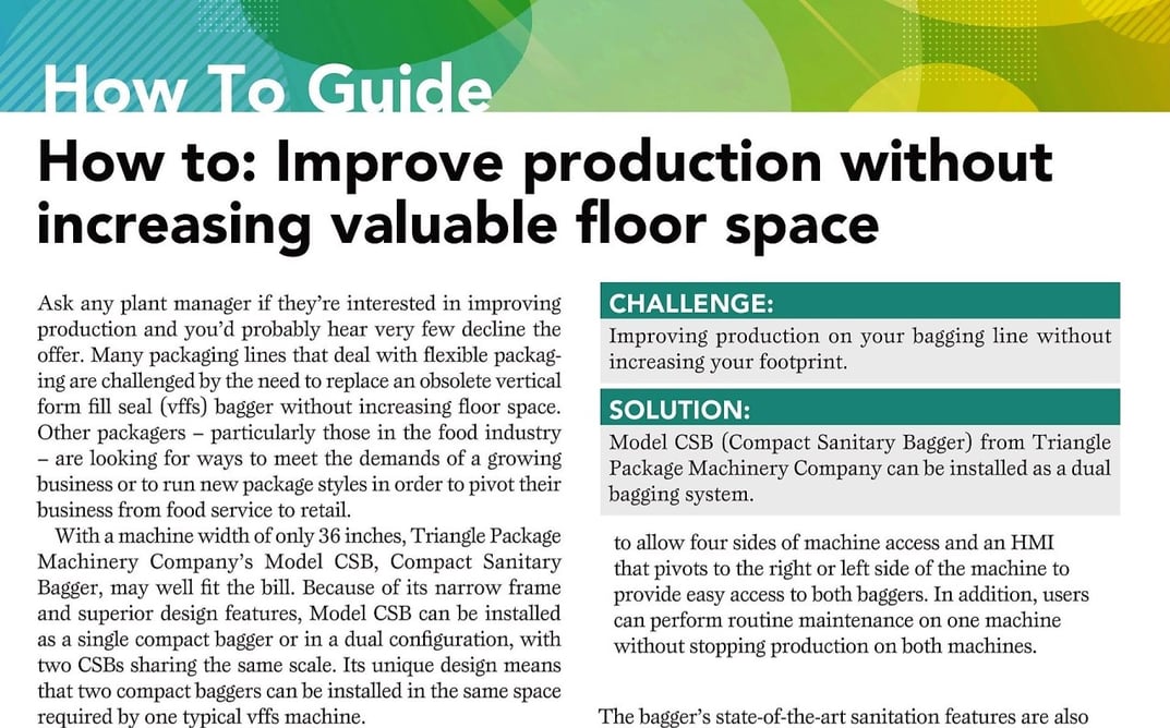 How to Double Production on your Bagging Line Without Increasing ...